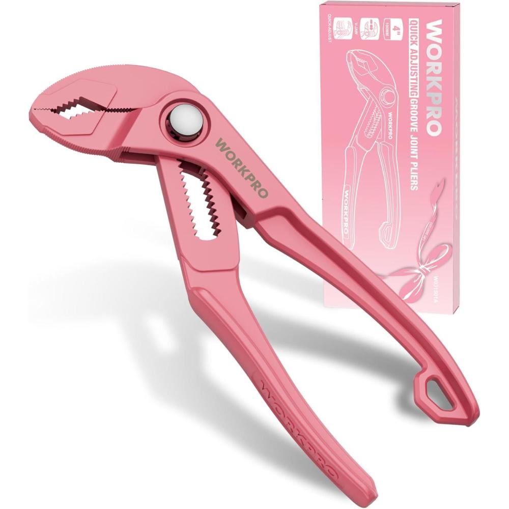 WORKPRO Mini Water Pump Pliers, 4-Inch Groove Joint Pliers, Fast ...
